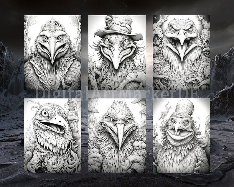 Absurd Penguins Coloring Pages for Adults Instant Download - Etsy