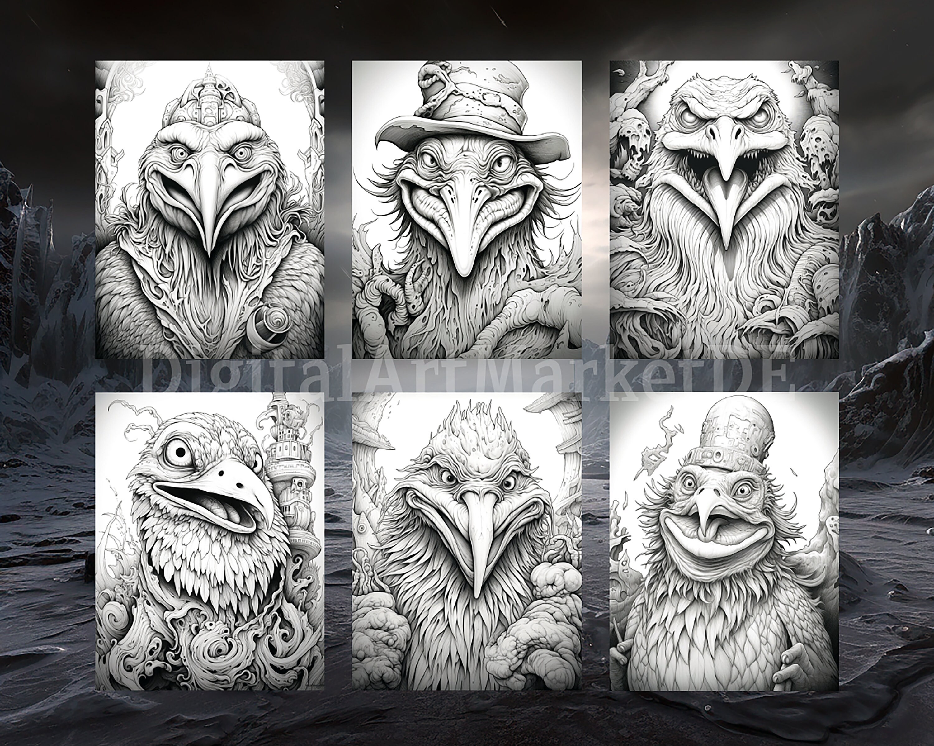 Absurd Penguins Coloring Pages for Adults Instant Download - Etsy