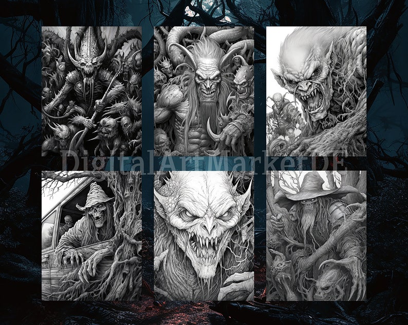 Daemon Arboris Coloring Pagesfor Adults Instant Download - Etsy