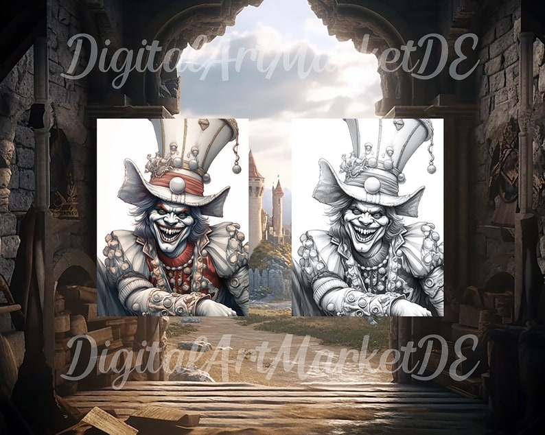 The Jester Coloring Pagesfor Adults Instant Download - Etsy