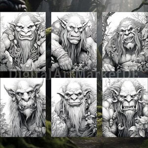Troll Coloring Pages for Adults Instant Download grayscale Coloring ...