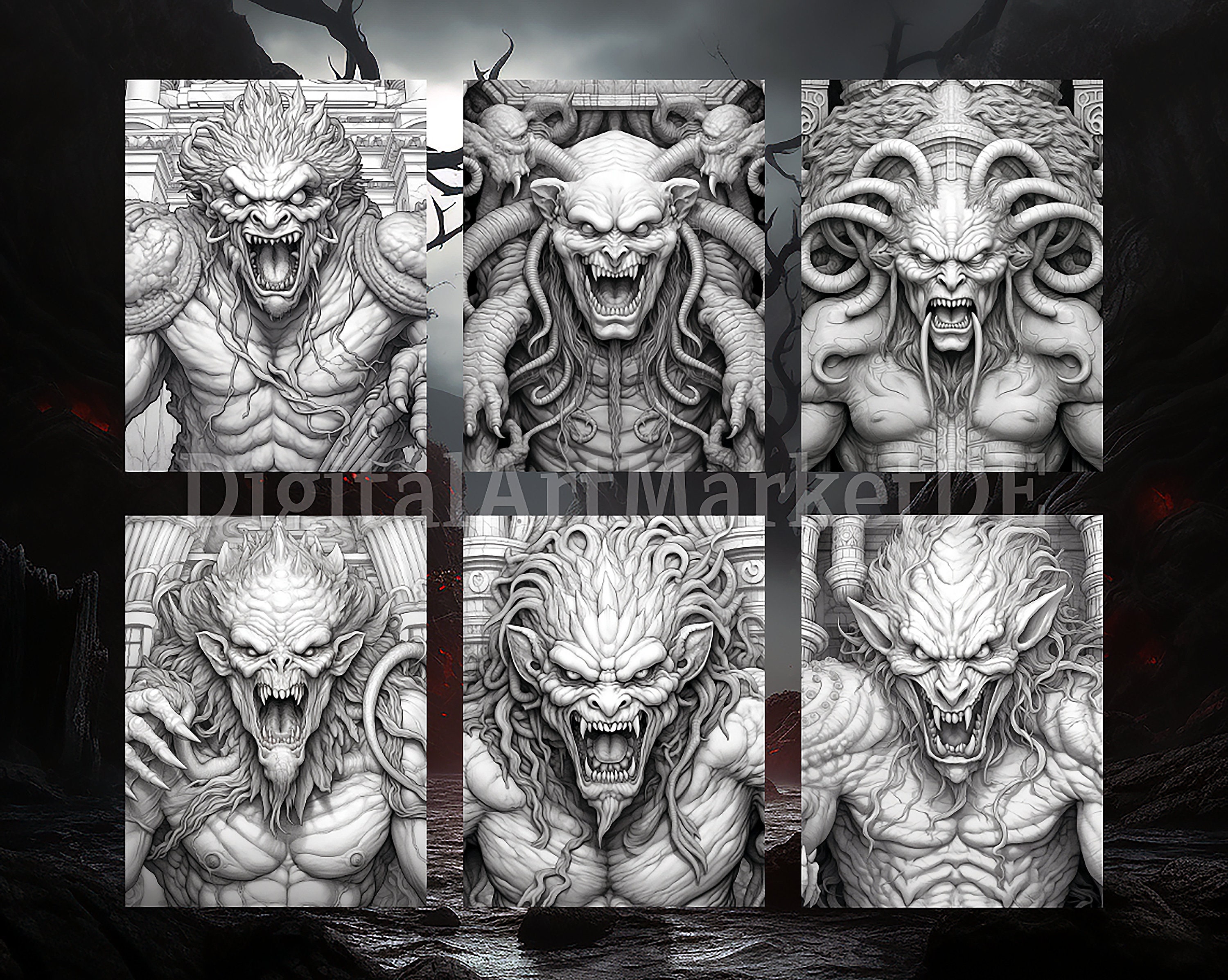 Gorgons Coloring Pagesfor Adults Instant Download - Etsy