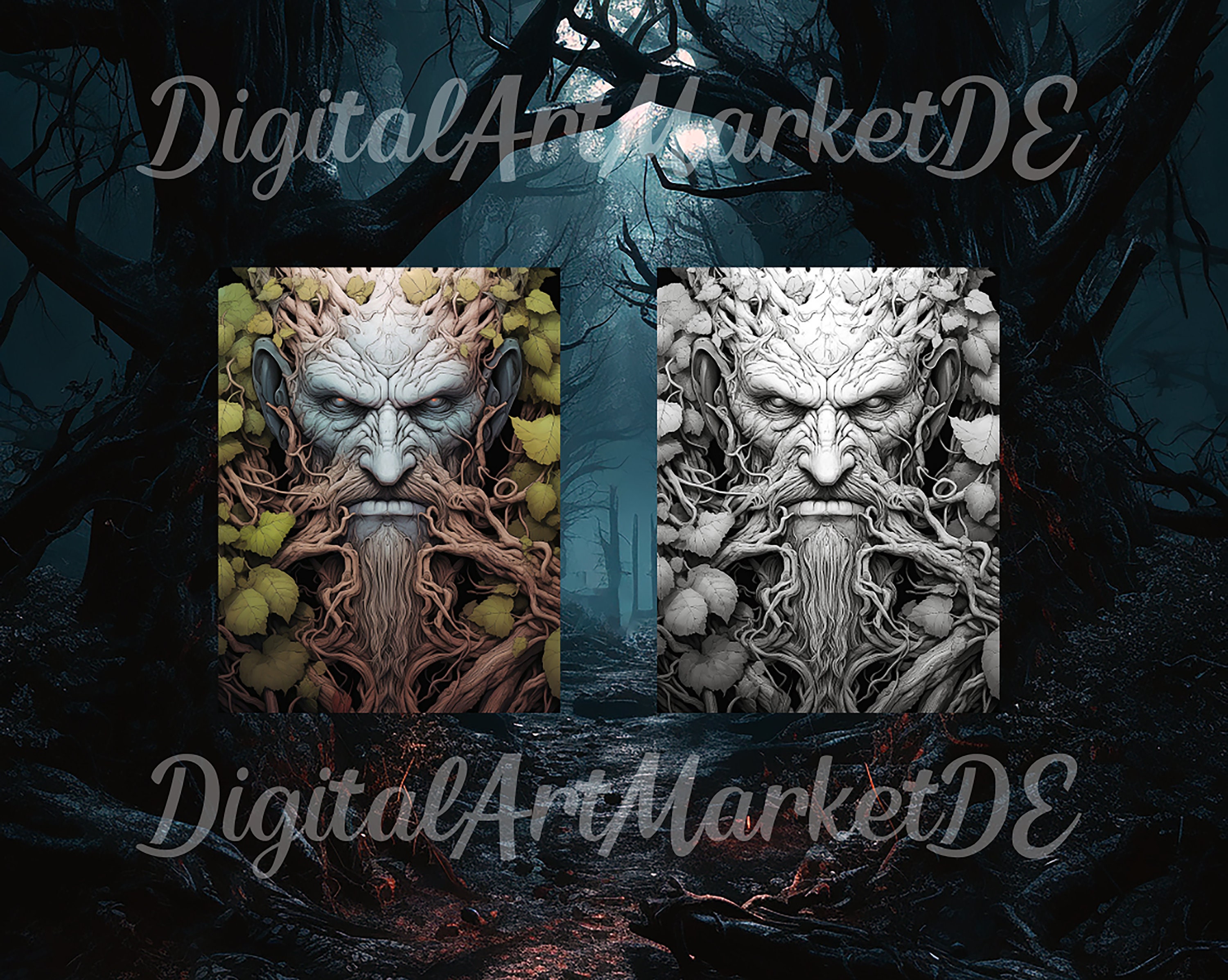 Forest Stalker Coloring Pages for Adults Instant Download - Etsy