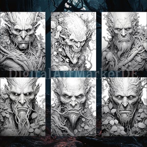 Forest Stalker Coloring Pages for Adults - Instant Download -grayscale ...