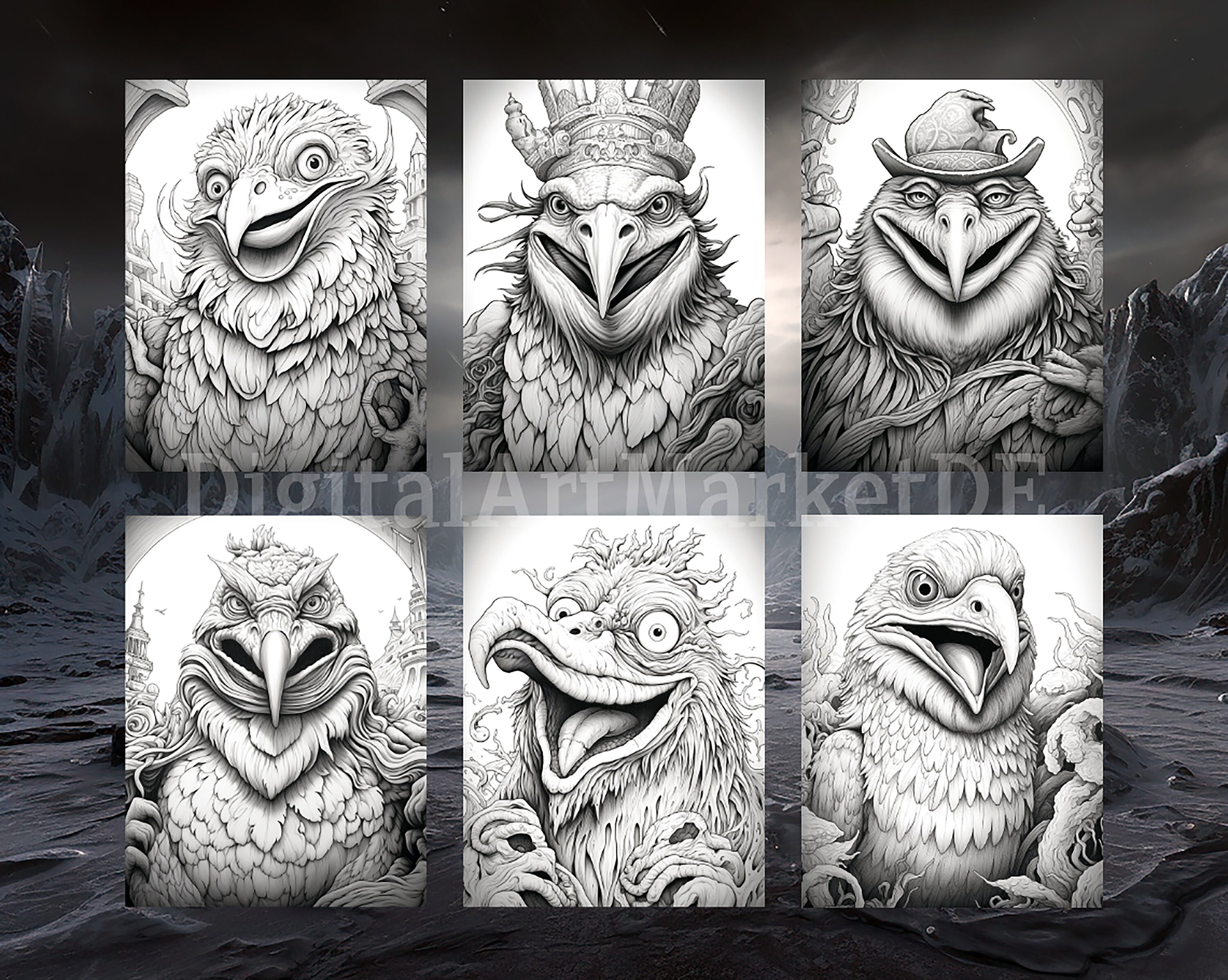 Absurd Penguins Coloring Pages for Adults Instant Download - Etsy