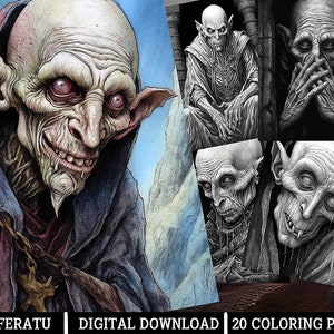 Nosferatu Inspired Coloring Pages for Adults - Instant Download ...