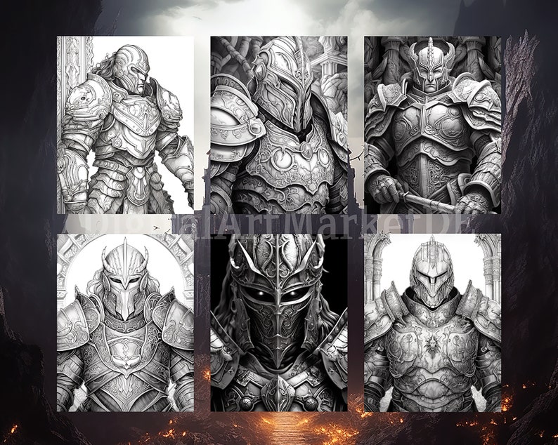 Mighty Knights Coloring Pagesfor Adults Instant Download - Etsy