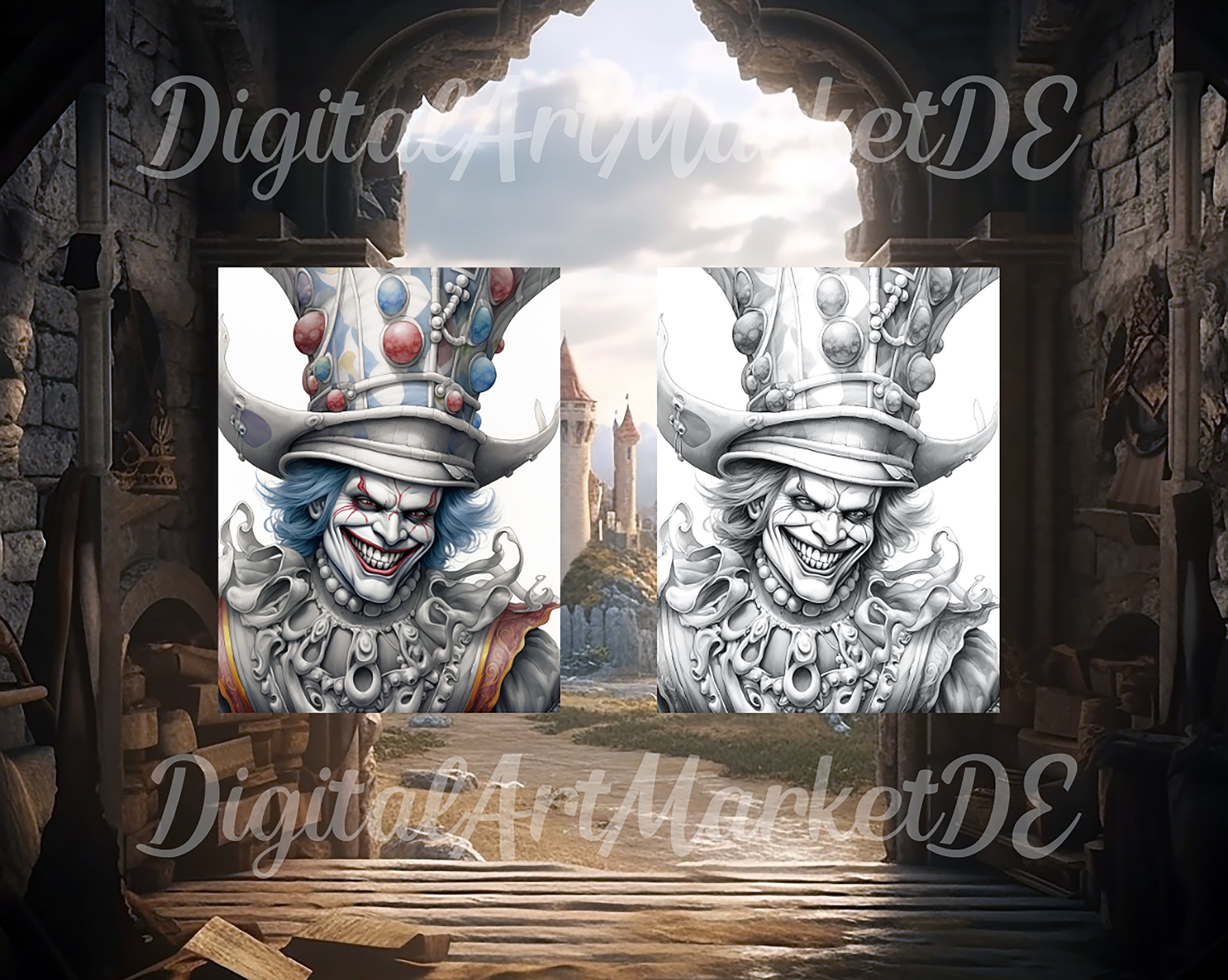 The Jester Coloring Pagesfor Adults Instant Download - Etsy