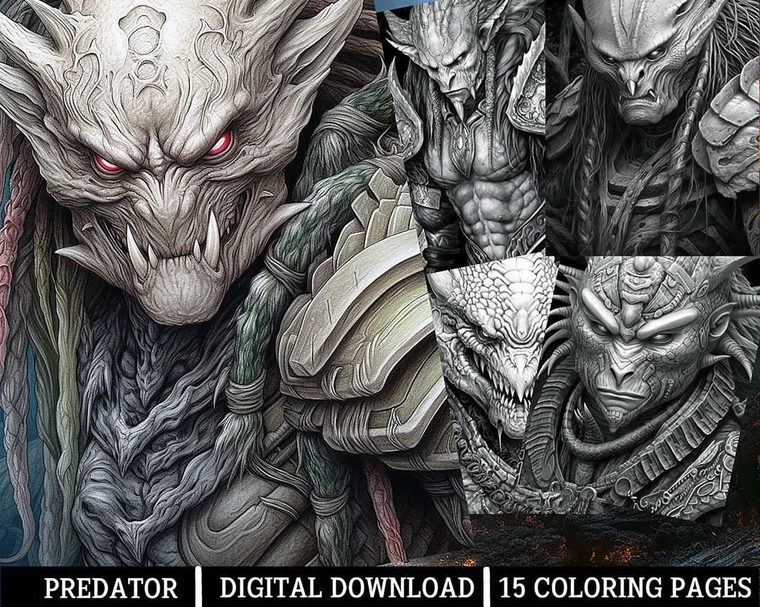 Dread Demons Coloring Pages,for Adults Instant Download grayscale ...