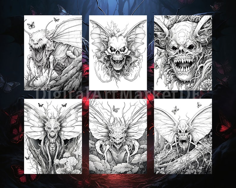 Daemon Papilio Coloring Pages for Adults Instant Download - Etsy