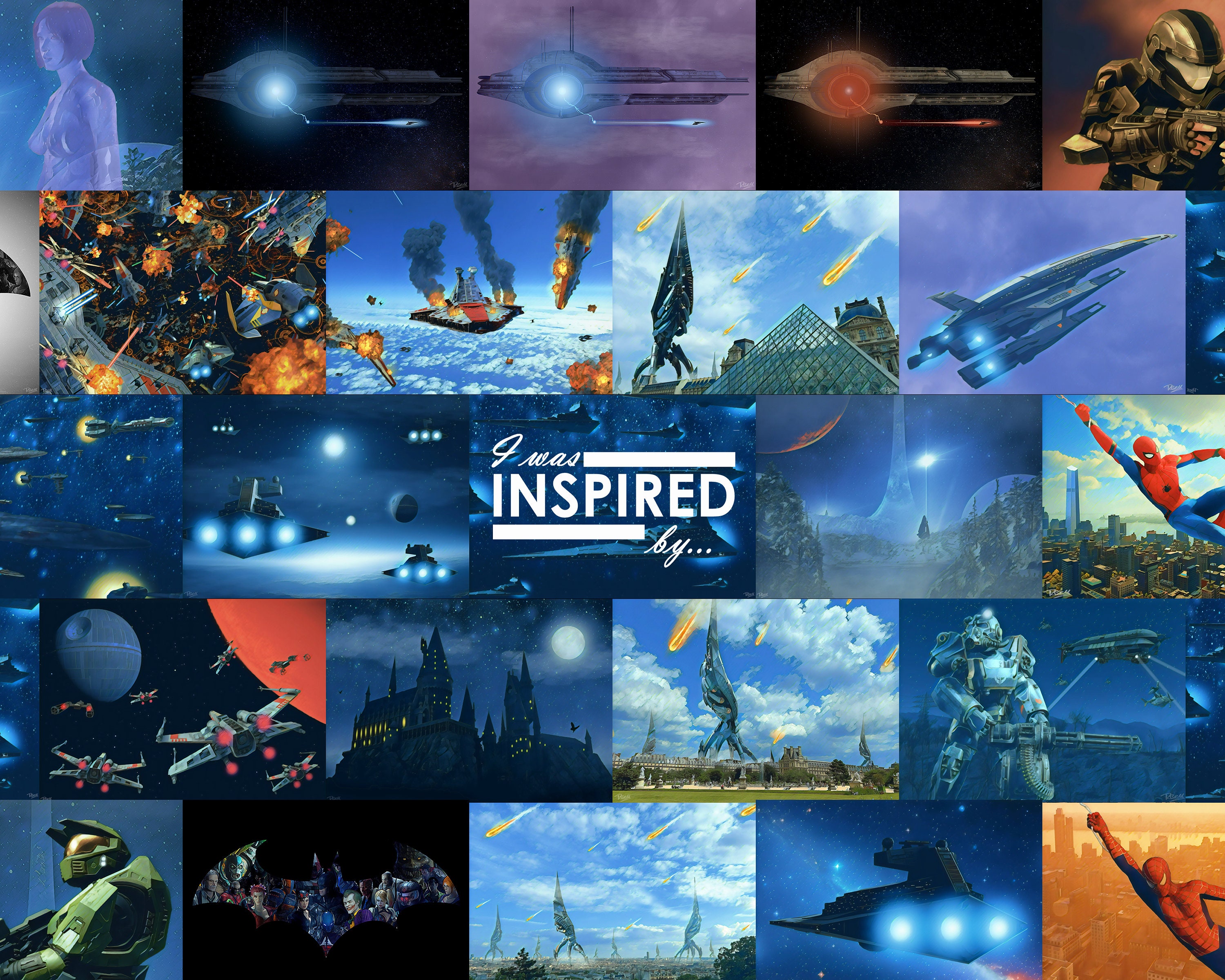 Halo Combat Evolved the Master Chief Inspired Digital Art Prints Sci-fi ...
