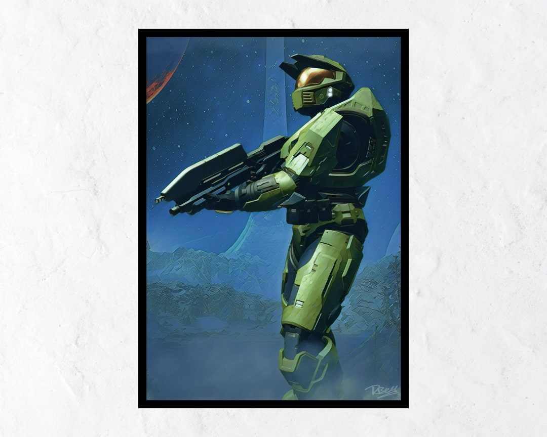 Halo Combat Evolved the Master Chief Inspired Digital Art Prints Sci-fi ...