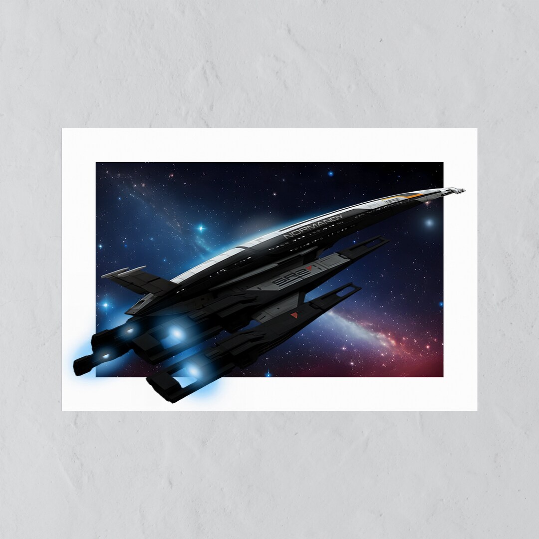 Mass Effect 2 Cerberus Normandy SR2 Digital Art Border Pop Out Print ...