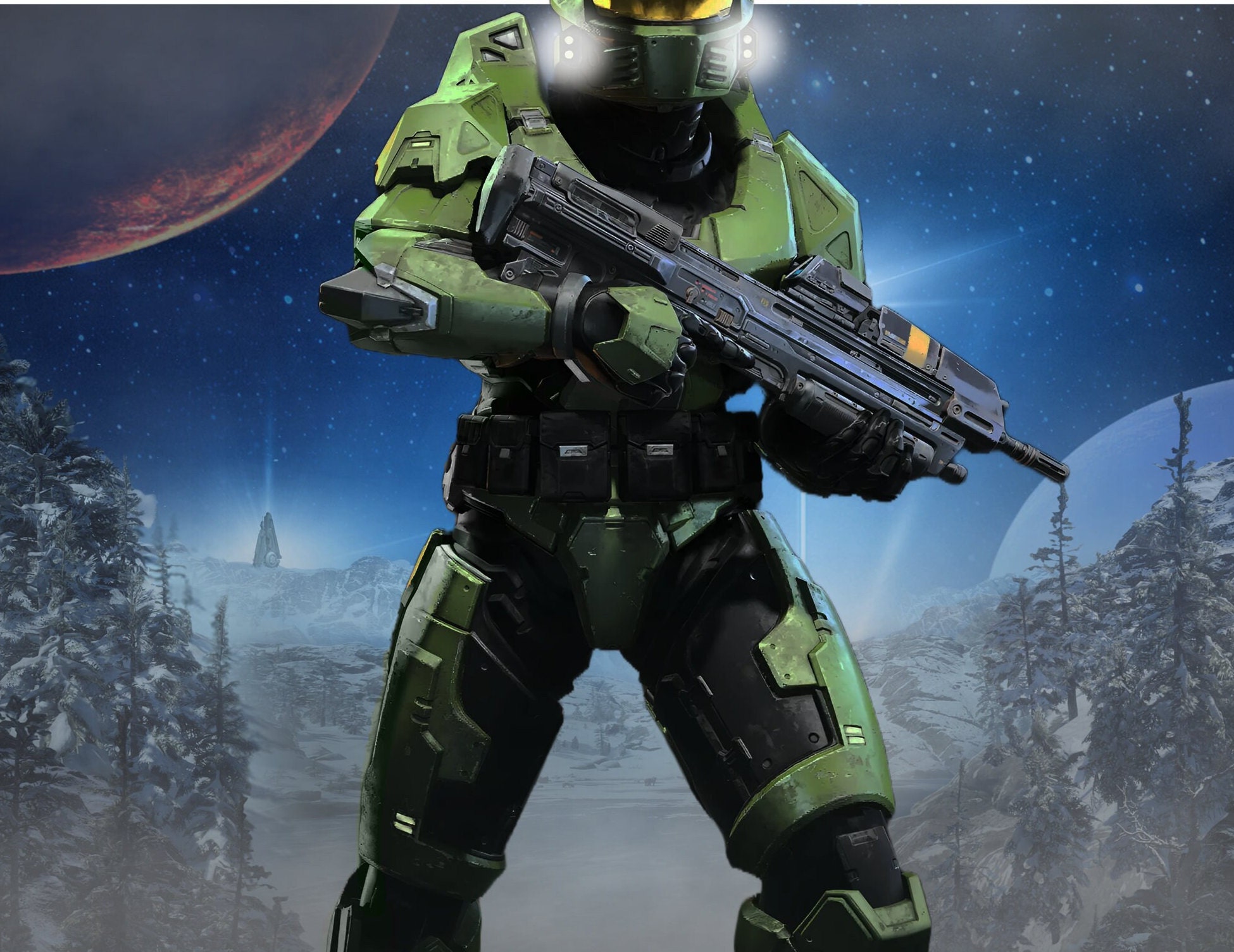 Halo: Combat Evolved Master Chief Inspired Digital Art Sci-fi - Etsy