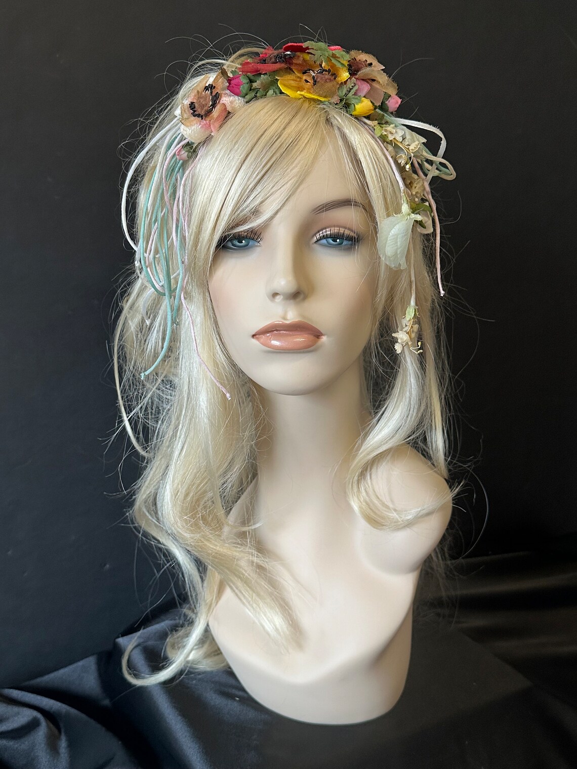 Floral Poppy Bridal Headpiece and Veil Wedding Bridal Head Ornament ...