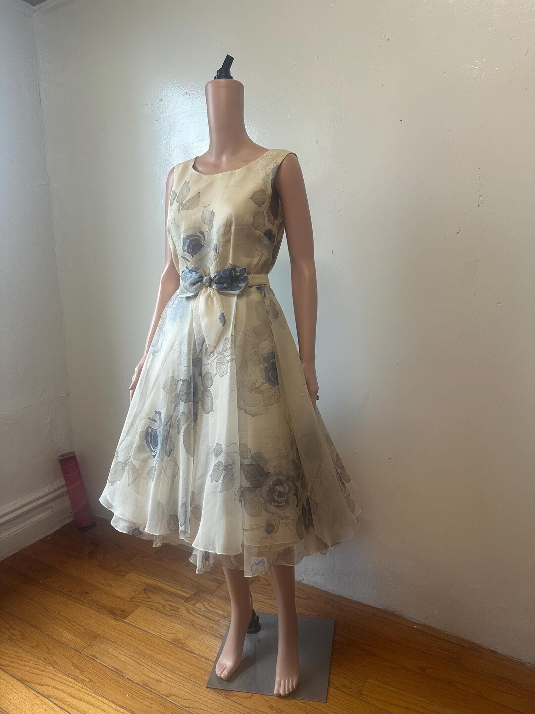 Cocktail Dinner Party Dress One of a Kind Silk Organza Unique Water ...