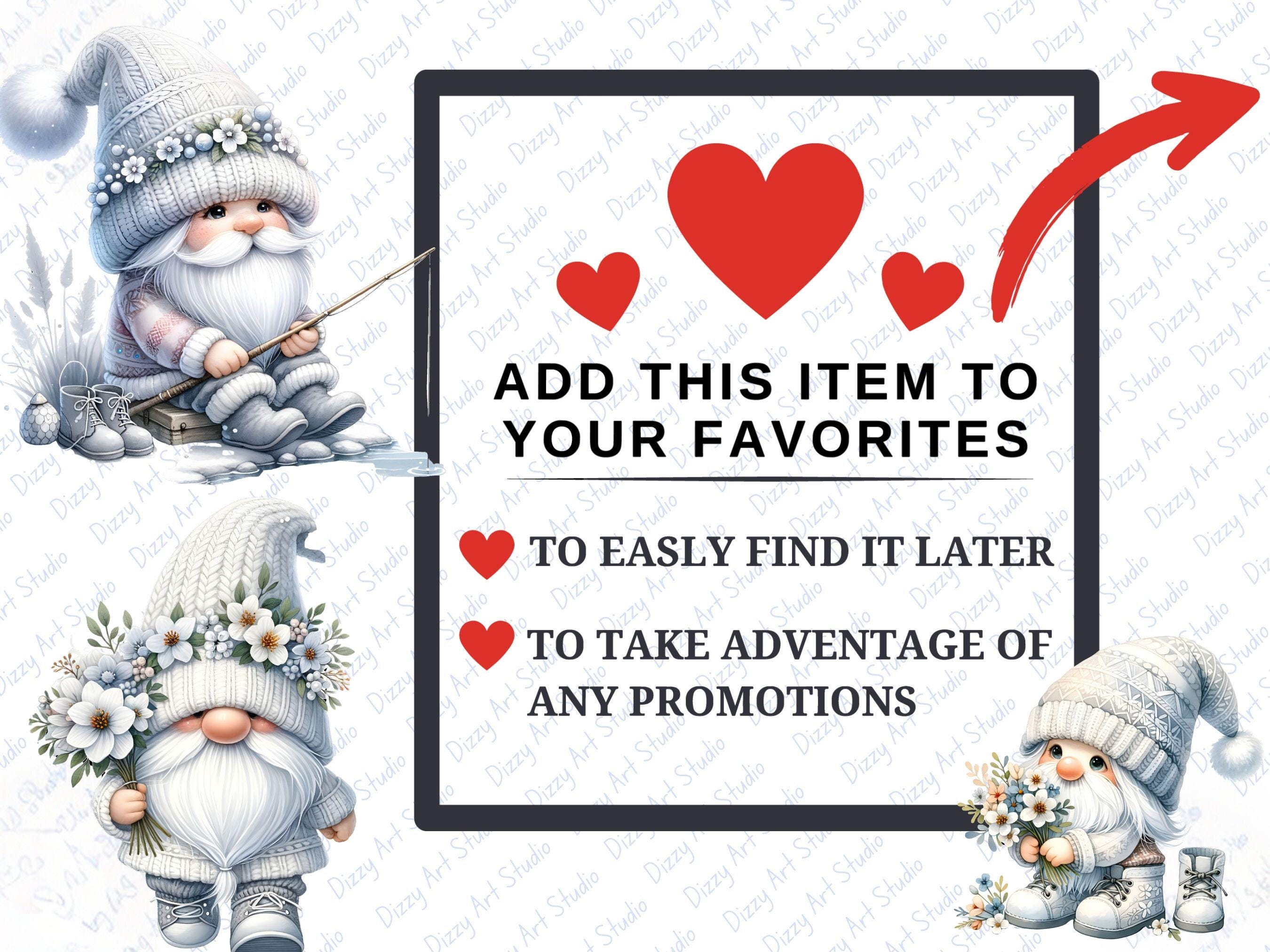 Watercolor Gnome Bundle PNG White Winter Gnomes Clipart, Winter ...