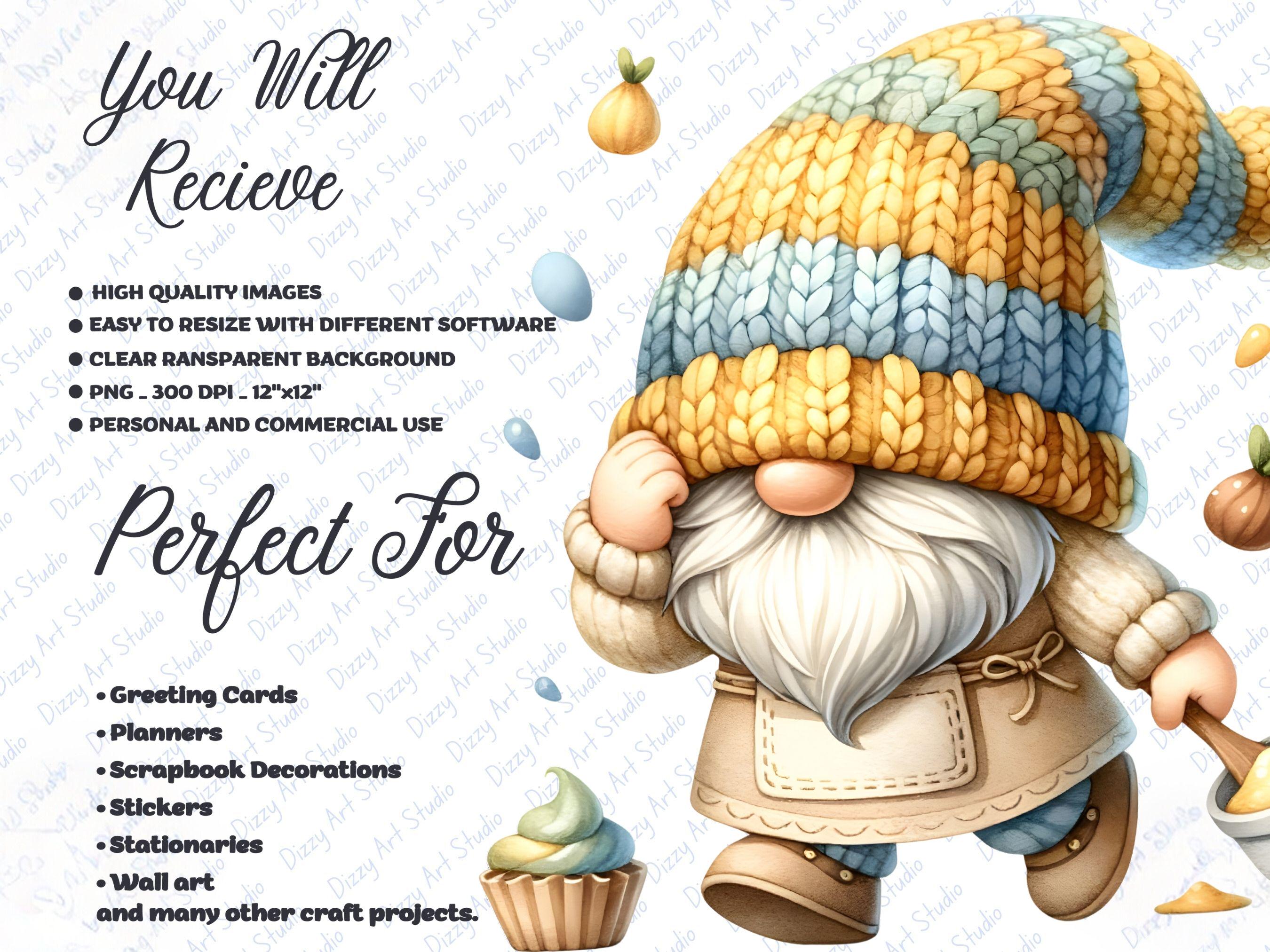 Watercolor Baker Gnome Clipart Pastry Chef Gnome, Baked With Love, Cake ...