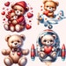 29 Valentines Teddy Bear Clipart Bundle, Bear Valentines Day Love PNG ...