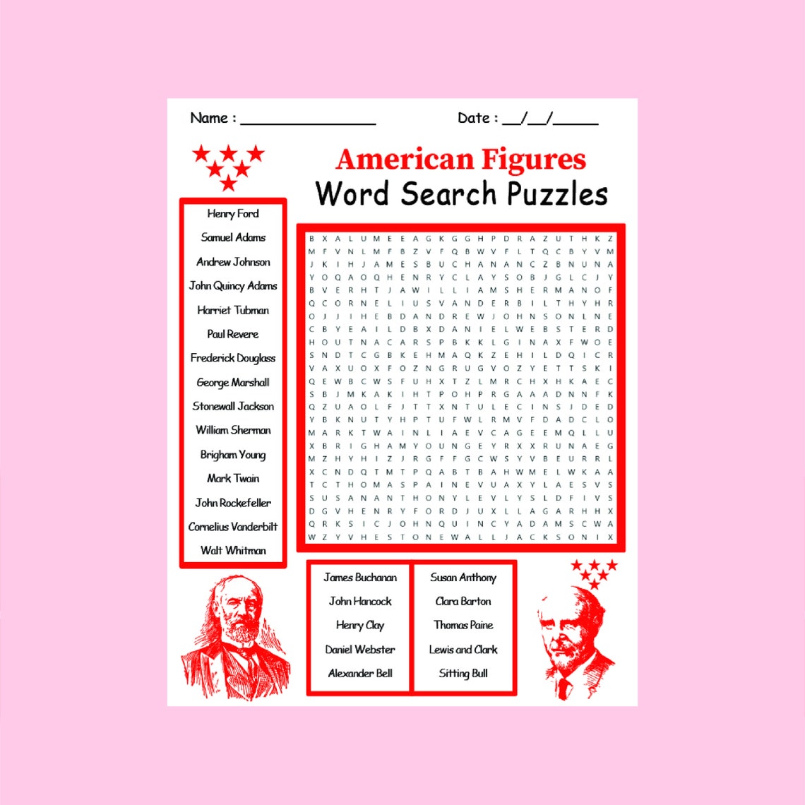 Usa Figures Word Search Puzzle Worksheet Activity | Printable Puzzle ...