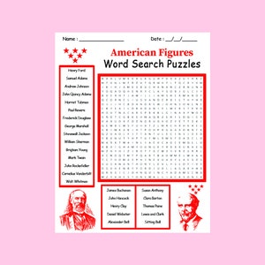 Usa Figures Word Search Puzzle Worksheet Activity | Printable Puzzle ...