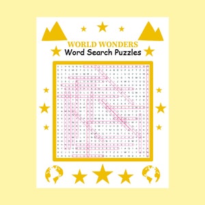 World Wonders Word Search Puzzle Worksheet Activity | 100 Printable ...
