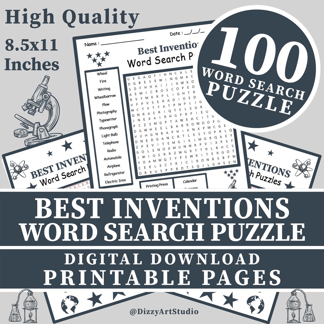 Inventions Word Search Puzzle Worksheet Activity | Printable Puzzle ...