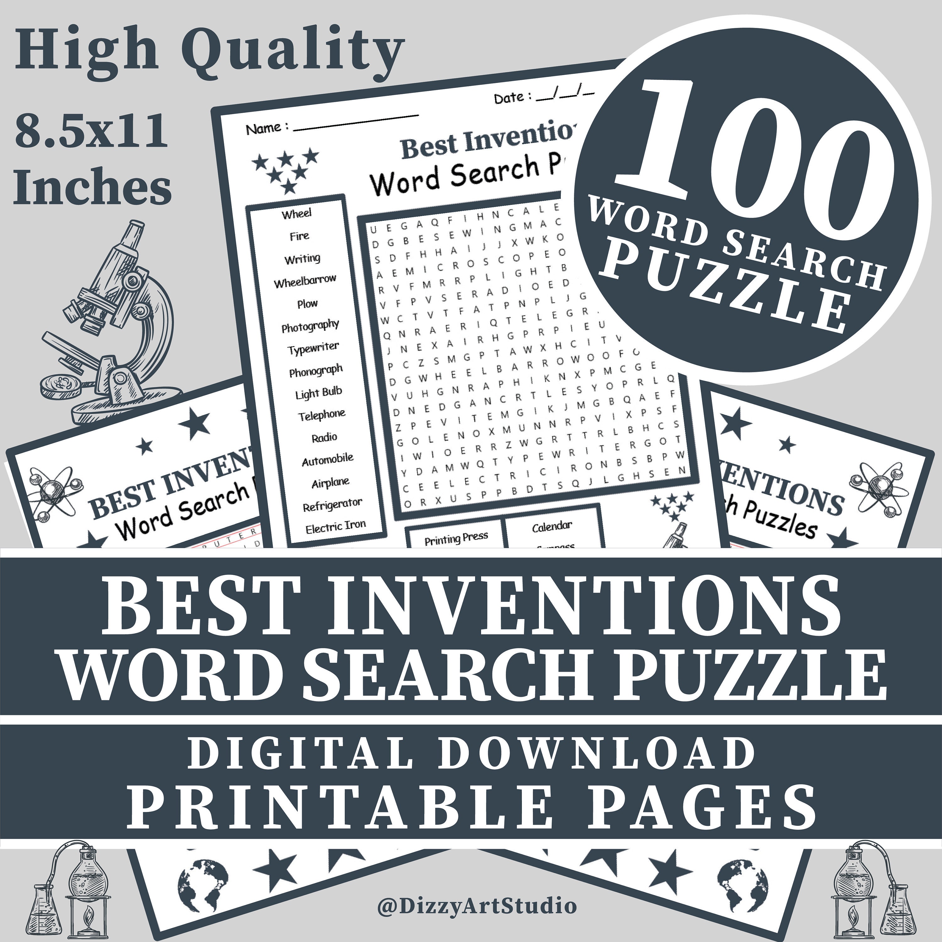 Inventions Word Search Puzzle Worksheet Activity | Printable Puzzle ...