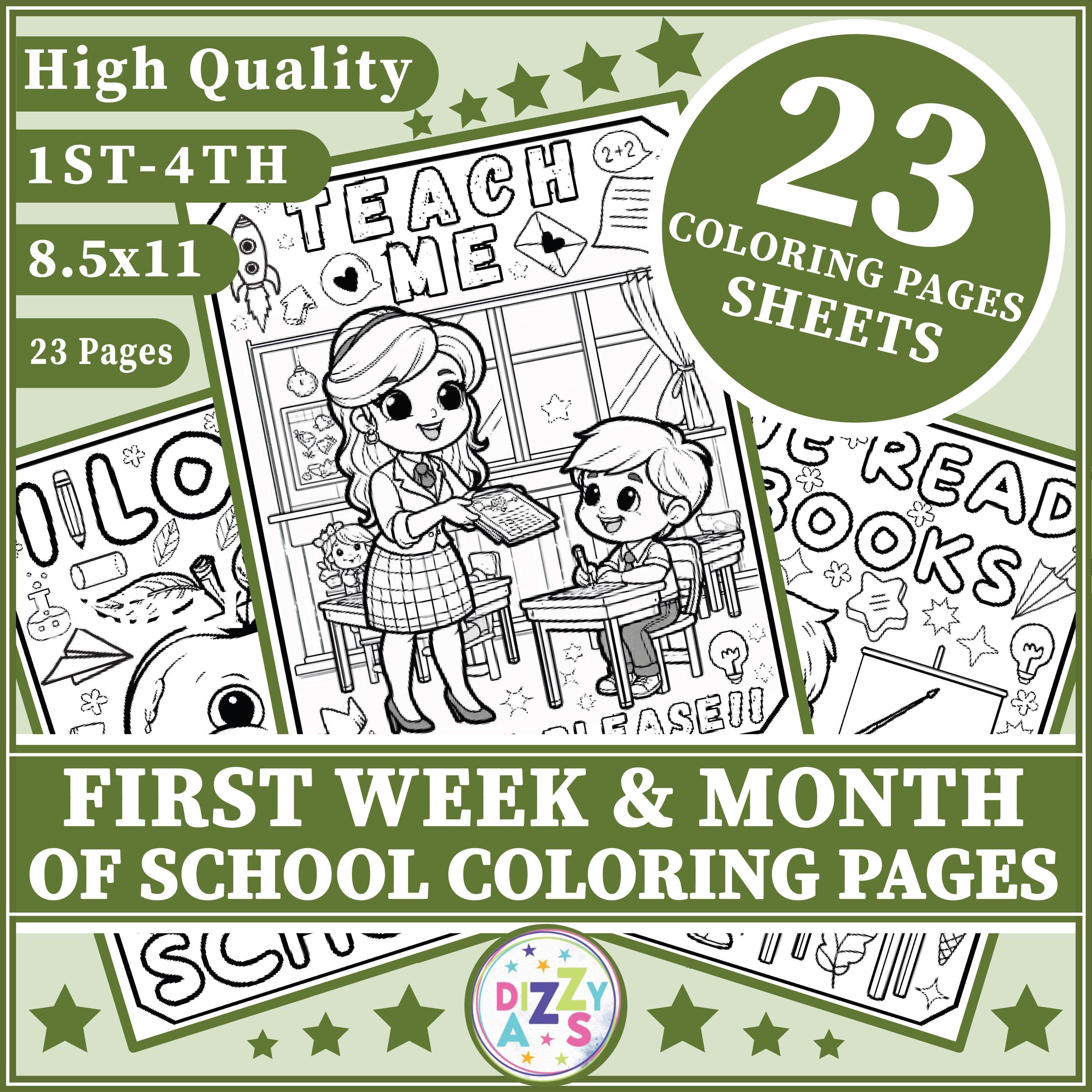 First Week & Month of School Coloring Pages School Coloring Pages for ...