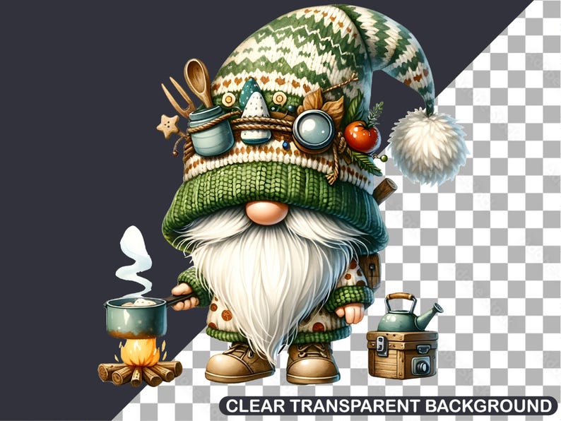 Watercolor Gnome Camping Clipart Bundle, Fall and Hiking Gnomes ...