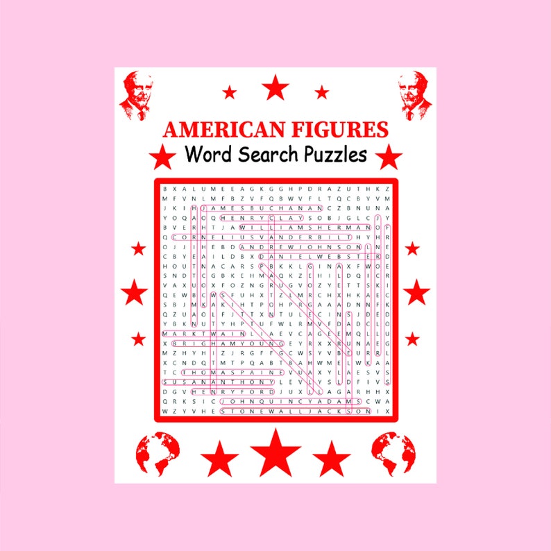 Usa Figures Word Search Puzzle Worksheet Activity | Printable Puzzle ...