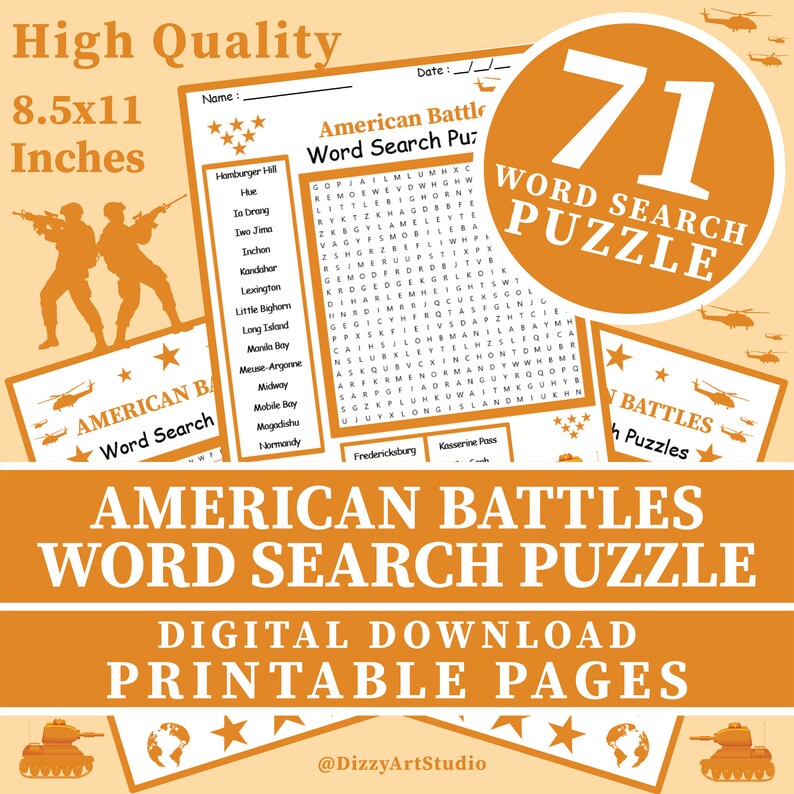 American Battles Word Search Puzzle Worksheet Activity | Printable ...