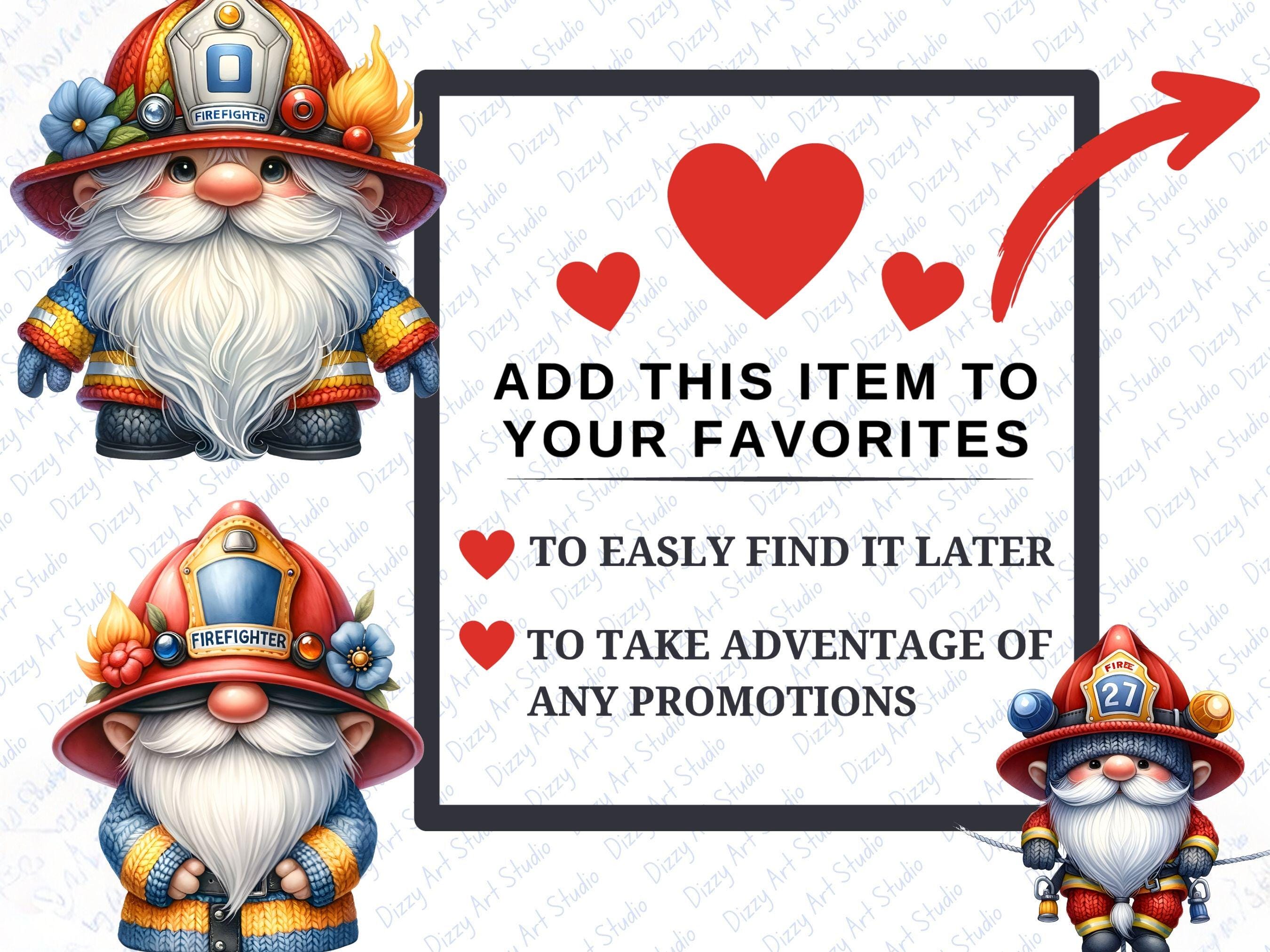 Watercolor Firefighter Gnomes PNG, Fireman Gnomes Clipart, Fire Truck ...