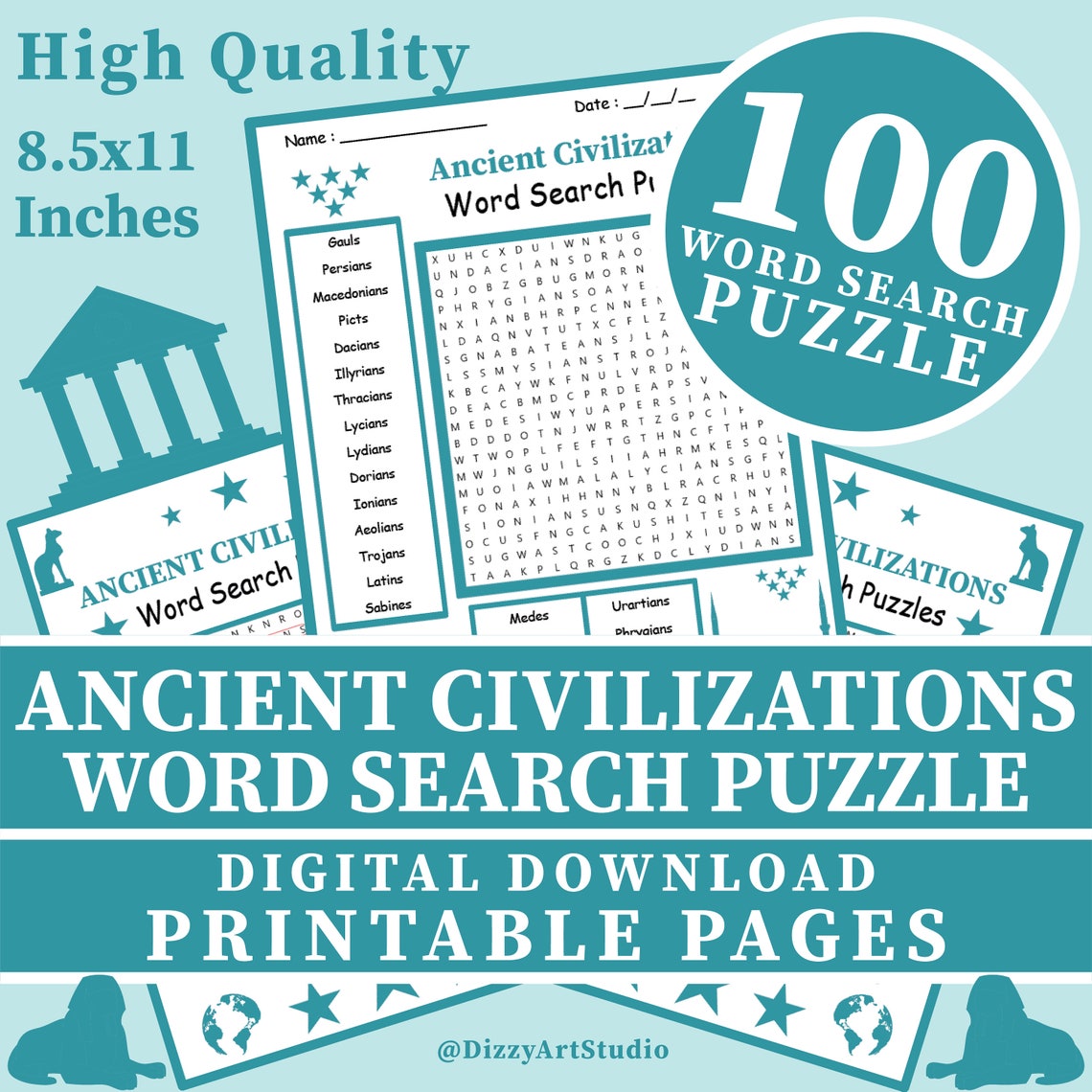 Ancient Civilizations Word Search Puzzle Worksheet Activity | Printable ...