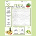 Fruits Word Search Puzzle Worksheet Activity 100 Printable Puzzle Pages ...