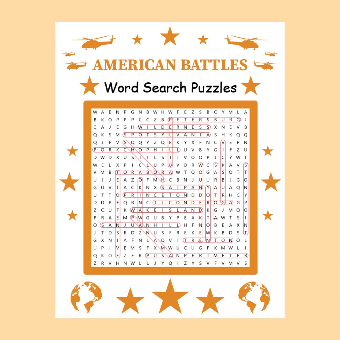 American Battles Word Search Puzzle Worksheet Activity | Printable ...