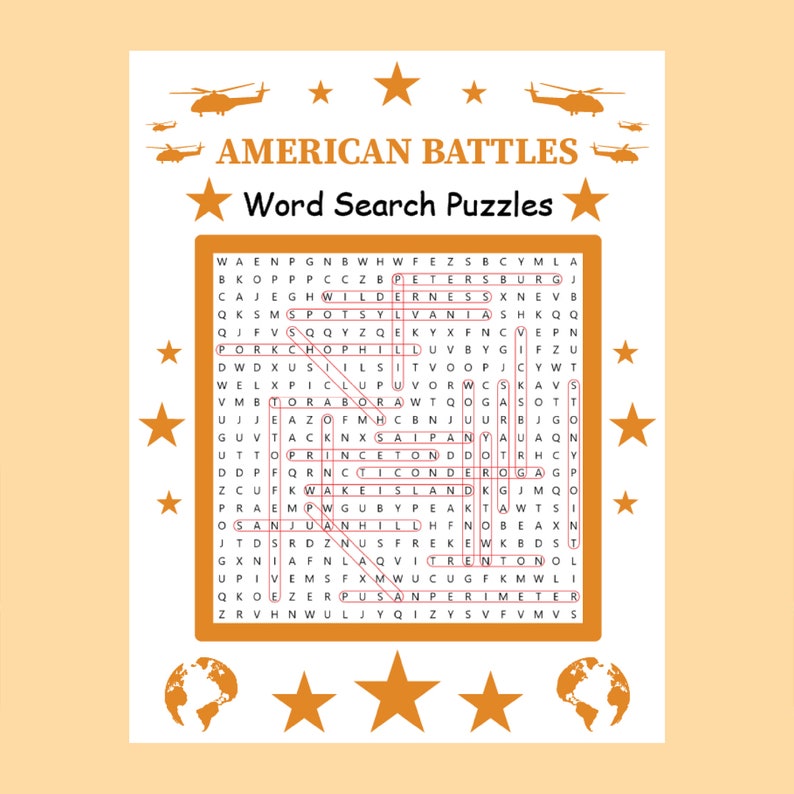 American Battles Word Search Puzzle Worksheet Activity | Printable ...