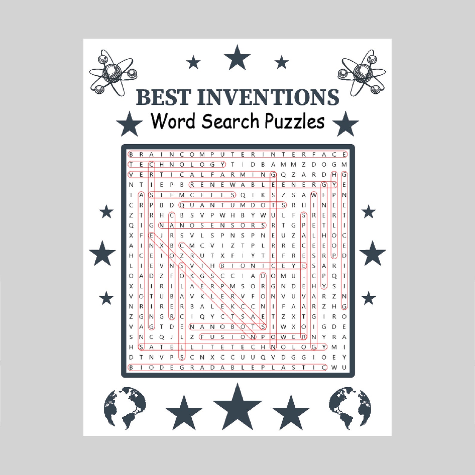 Inventions Word Search Puzzle Worksheet Activity | Printable Puzzle ...