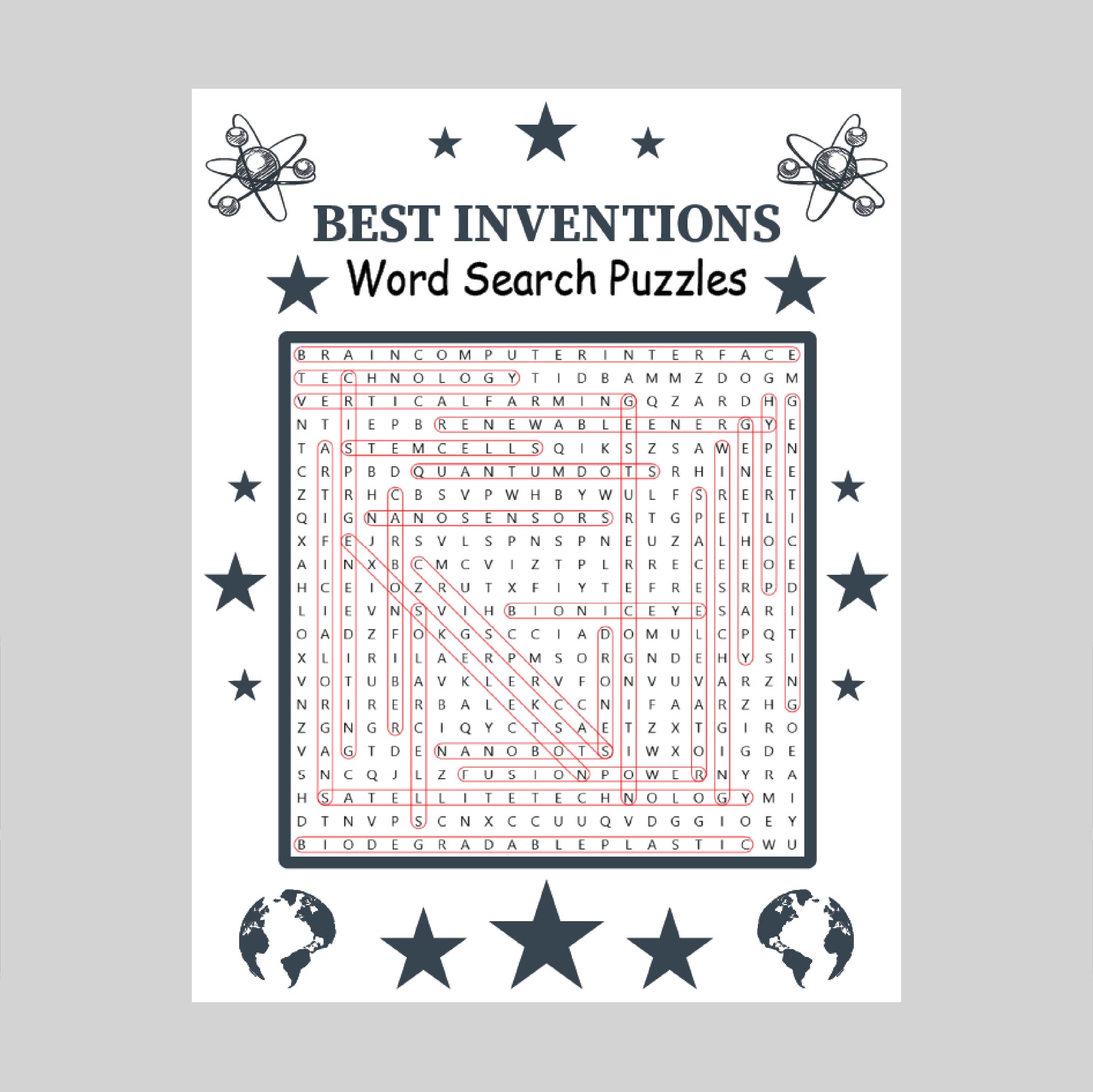 Inventions Word Search Puzzle Worksheet Activity | Printable Puzzle ...
