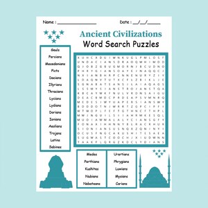 Ancient Civilizations Word Search Puzzle Worksheet Activity | Printable ...