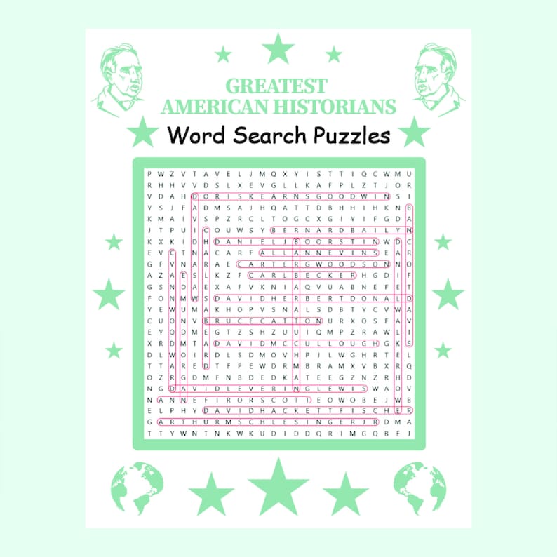 American Historians Word Search Puzzle Worksheet Activity | Printable ...