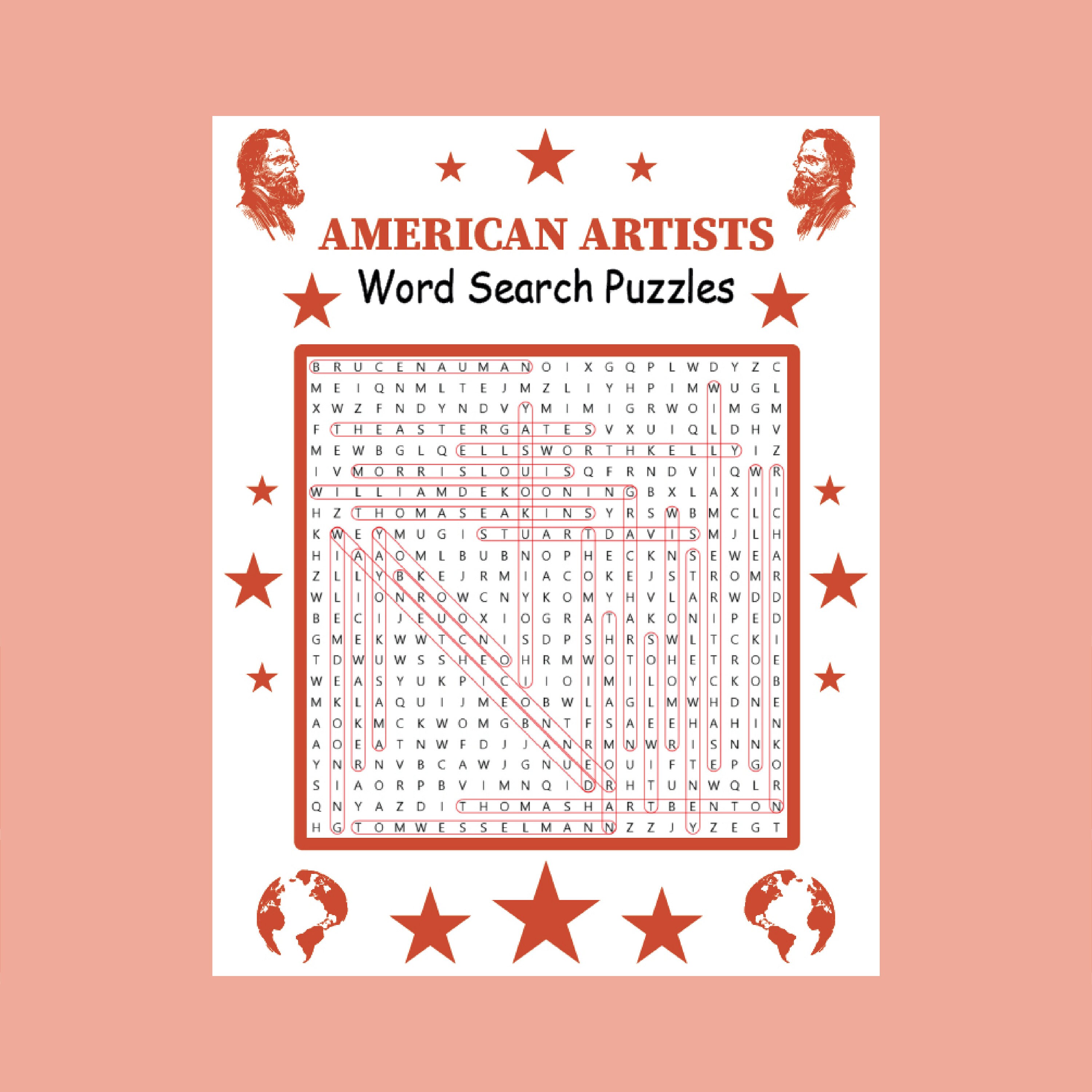 American Artists Word Search Puzzle Worksheet Activity | Printable ...