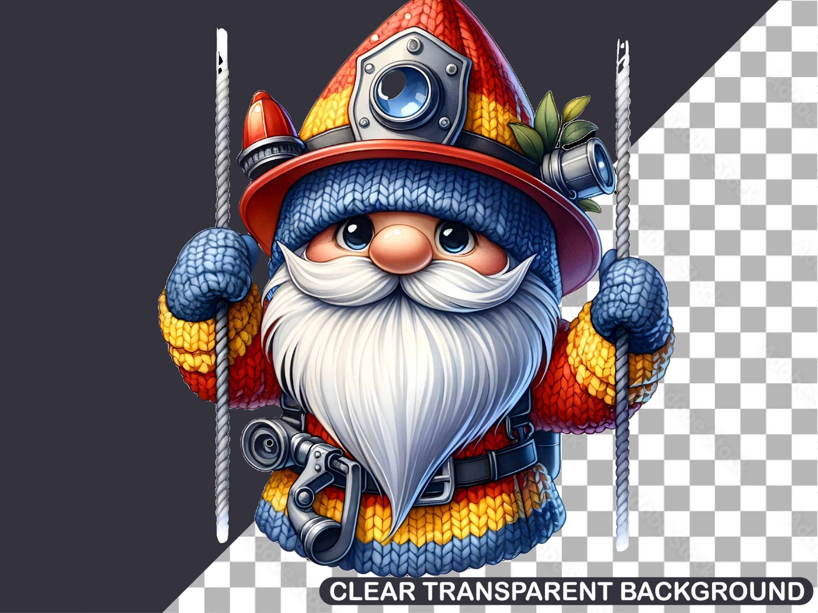 Watercolor Firefighter Gnomes PNG, Fireman Gnomes Clipart, Fire Truck ...