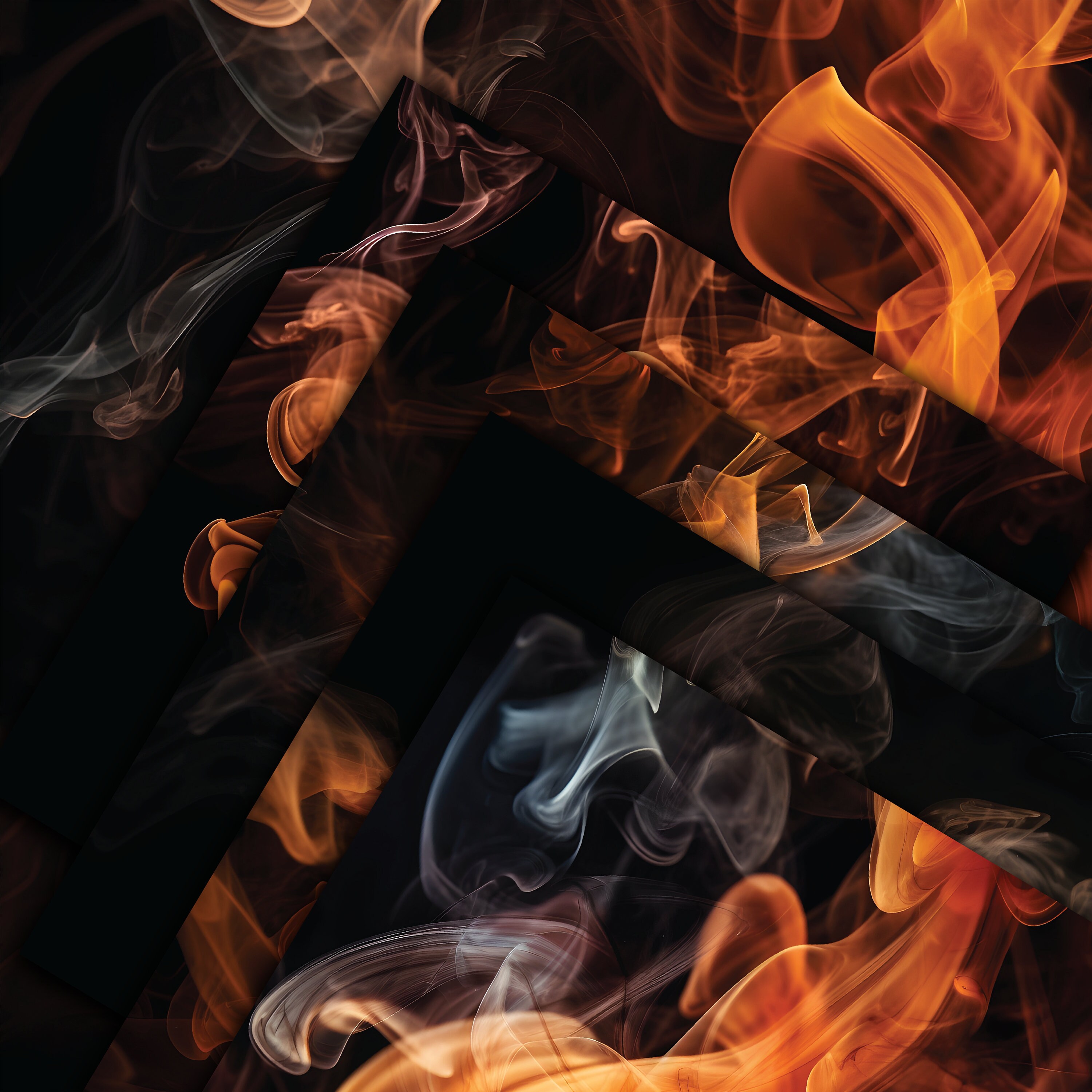 Orange Black Smoke Background Texture, Smoke Digital Papers, Printable ...