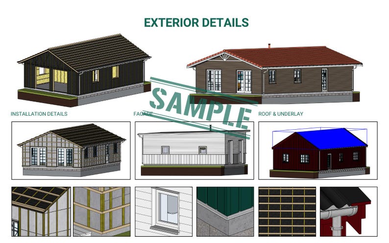 A-frame Sketchup Model 3D Blueprints DIY Prefab Home .skp CAD File 2 ...
