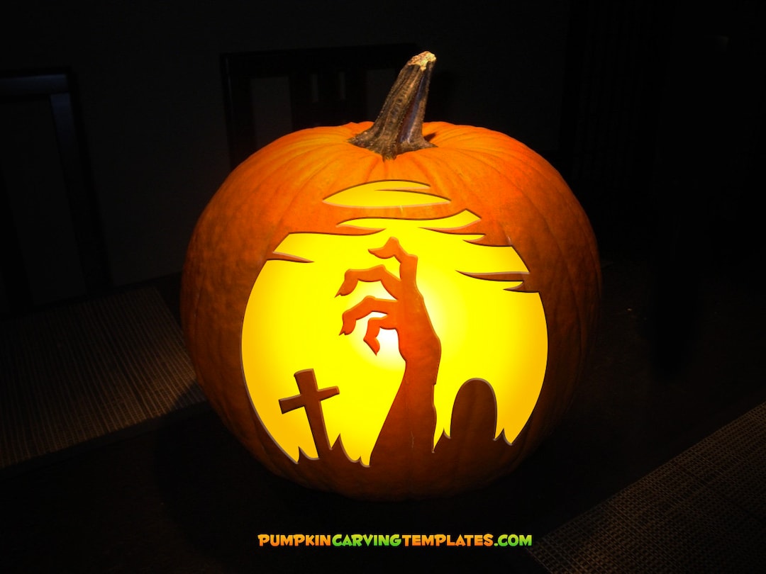 PUMPKIN CARVING TEMPLATE Stencil Instant Digital Download Print at Home ...