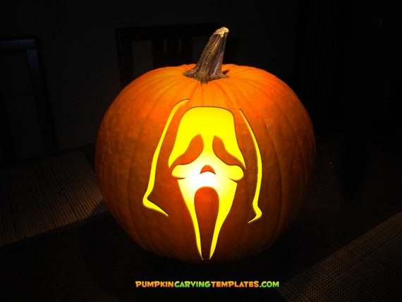 Ghost Face Pumpkin Stencil