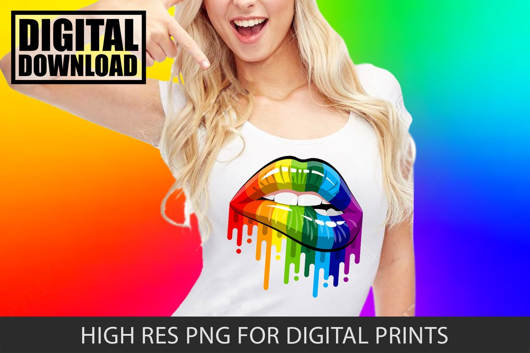 Rainbow LIP Drip LOVE LGBT Fun Gay Pride Digital Download | Cricut ...