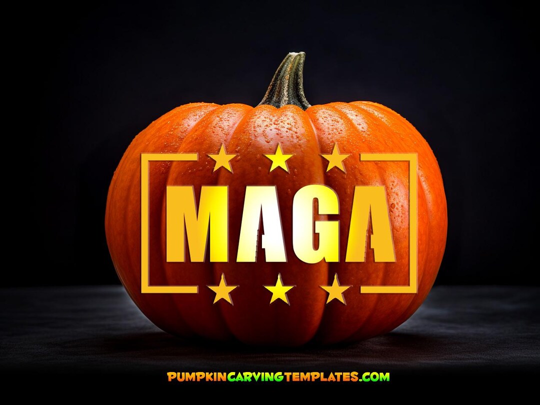 PUMPKIN CARVING TEMPLATE Stencil Trump 2024 Maga Logo Election Vote ...