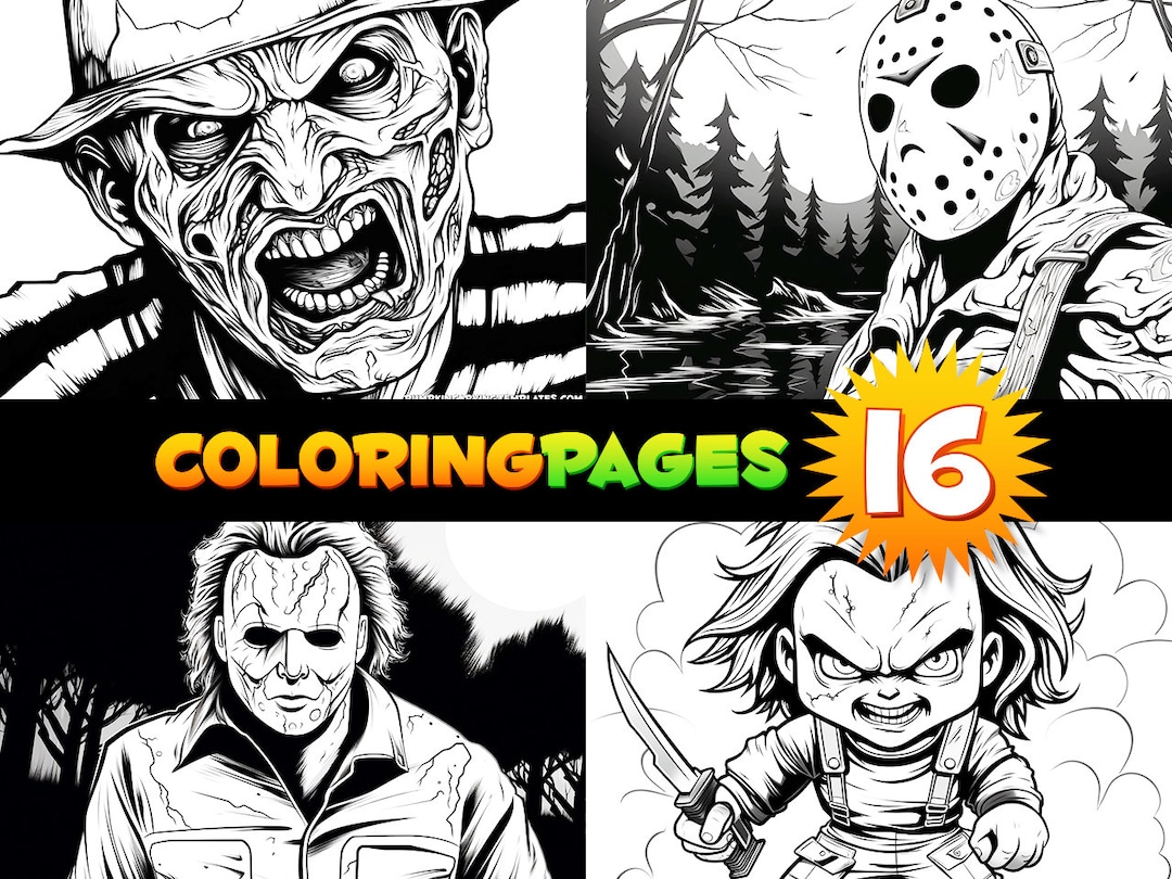 Instant Halloween Fun Scary HORROR MOVIE KILLERS Jason Freddy Chucky ...